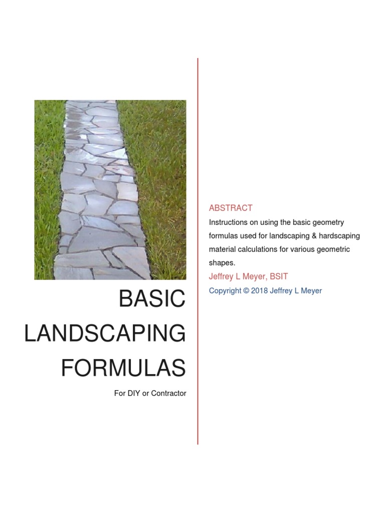 Basic Landscaping Formulas | PDF | Area | Volume