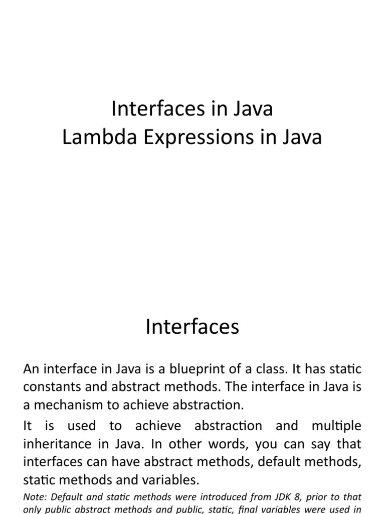 1.interfaces and Lambda Expressions in Java | PDF | Anonymous Function ... 1.interfaces and Lambda Expressions in Java | PDF | Anonymous Function ...