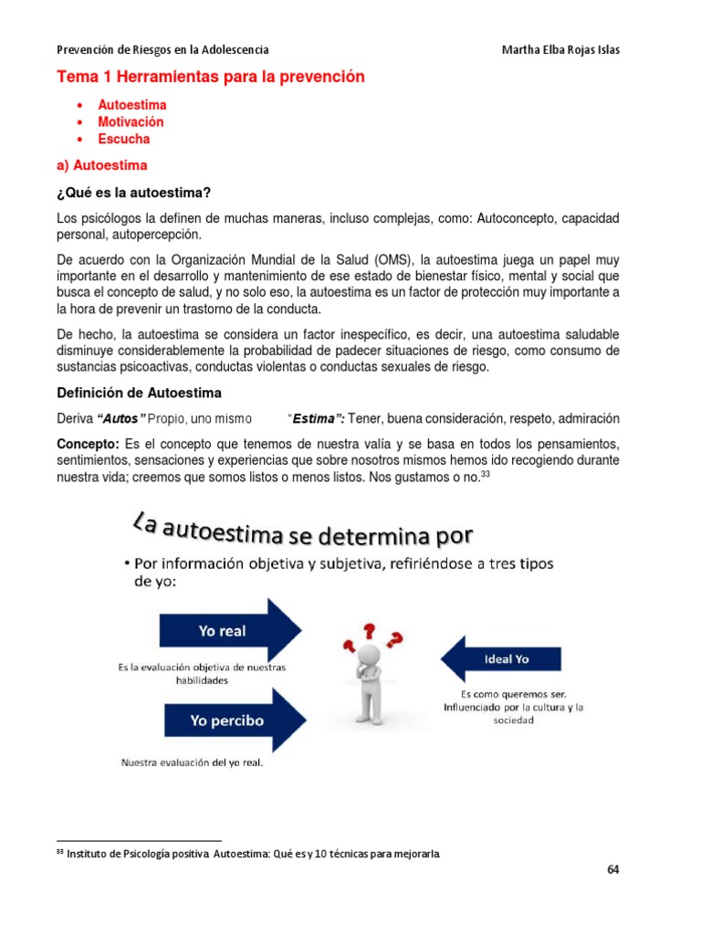 Lectura - Herramientas para La Prevención Autoestima | PDF | Autoestima | Comportamiento