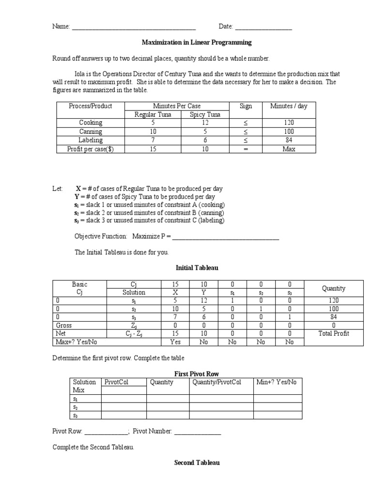 Simplex LP. Maximization Assignment | Download Free PDF | Linear ... Simplex LP. Maximization Assignment | Download Free PDF | Linear ...