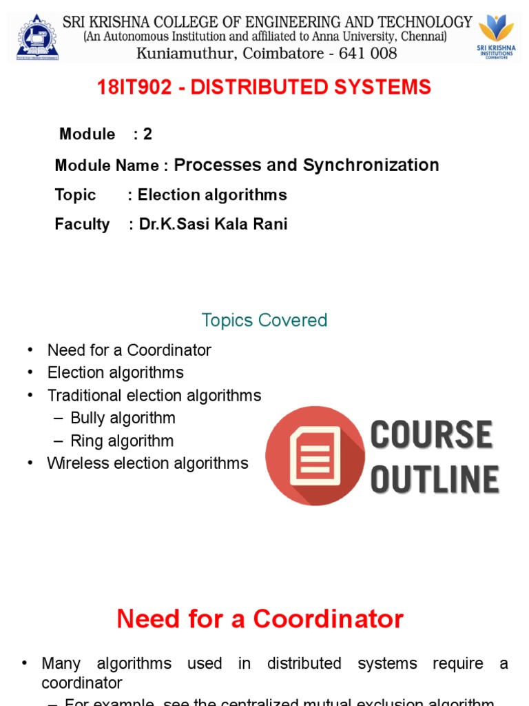 2.10 Election Algorithm | PDF | Distributed Computing | Wireless Network