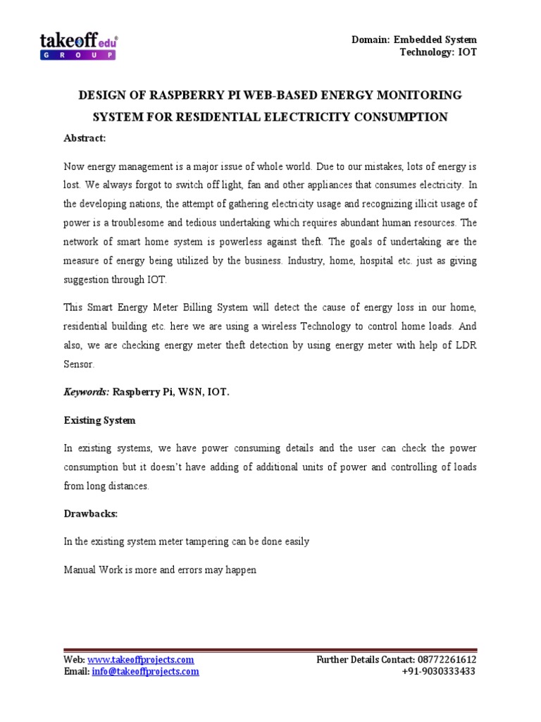 Design of Raspberry Pi Web-Based Energy Monitoring System For Residential Electricity ...