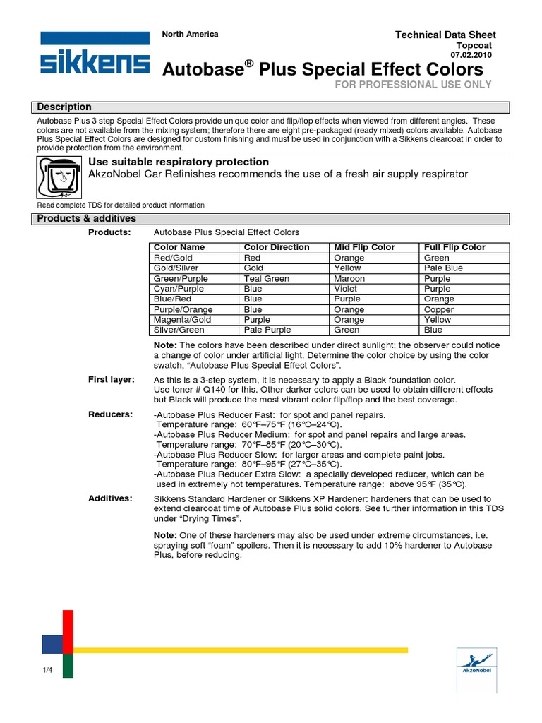 FV04 Autobase Plus Special Effect Colors - 07.02.10 | PDF | Color | Green