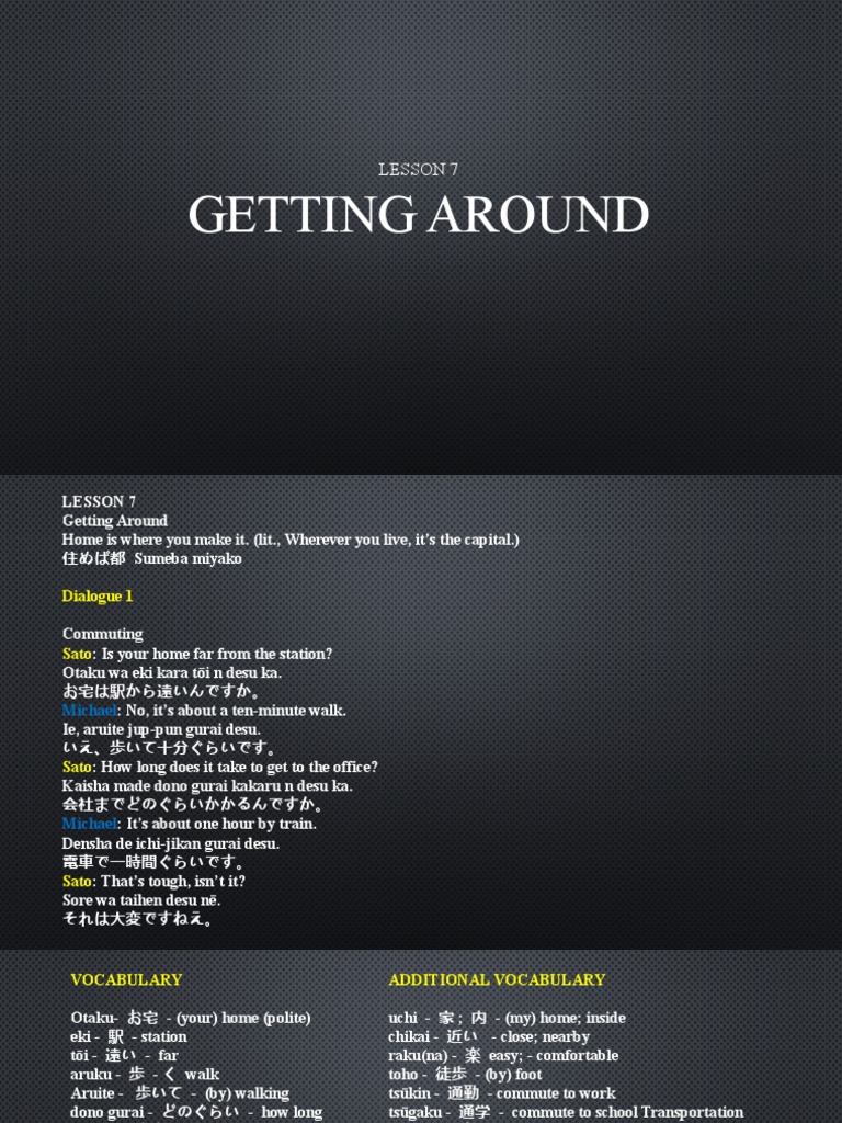 Lesson 7 Getting Around | PDF | Rail Transport | Transport