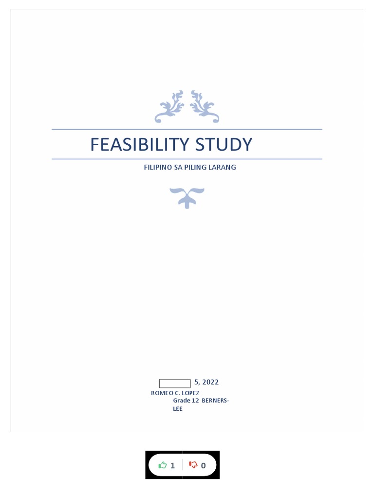 Feasibility Study | PDF