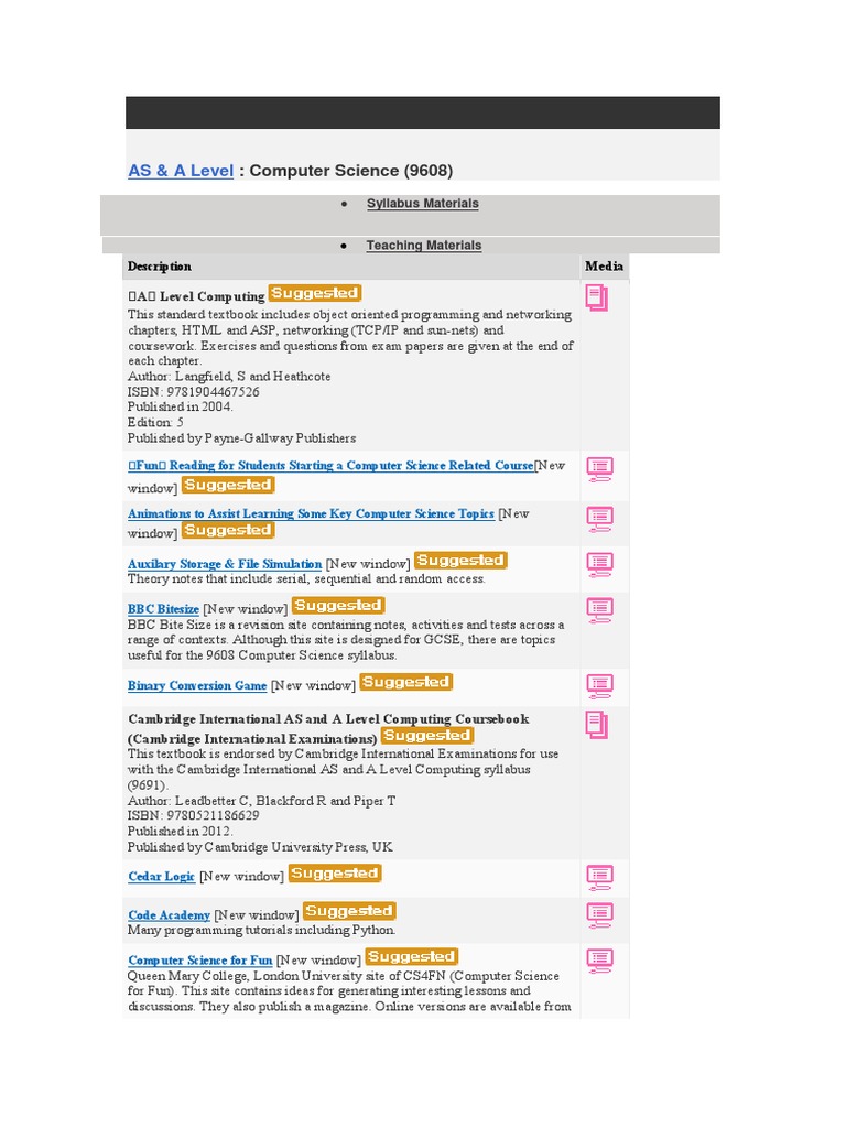 As A Level Computer Science 9608 - Compress | PDF | Computing | Websites