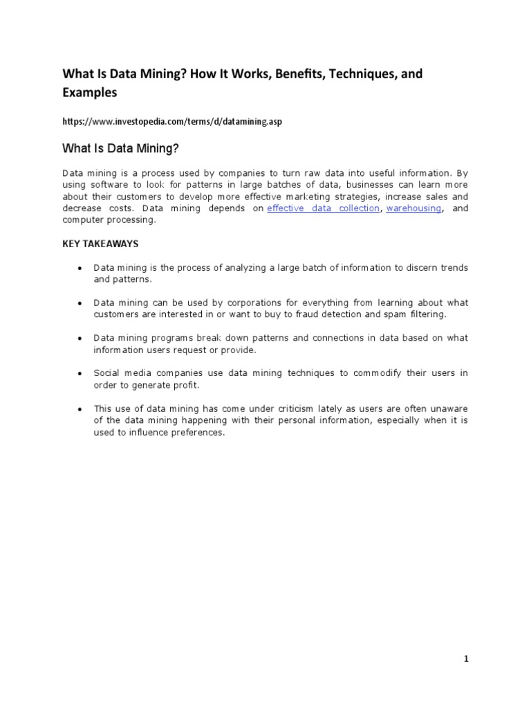 What Is Data Mining | Download Free PDF | Data Mining | Data Warehouse