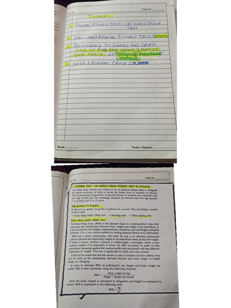 Physical Education Practical File 1 | PDF