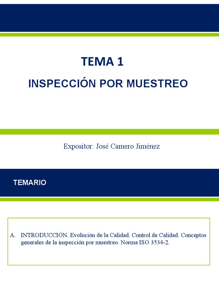 t1 Introduccion e Inspeccion Por Muestreo | PDF | Calidad (comercial ... t1 Introduccion e Inspeccion Por Muestreo | PDF | Calidad (comercial ...