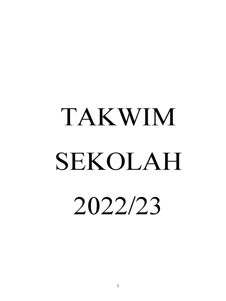 Takwim Sukan Sekolah 2022:2023 | PDF