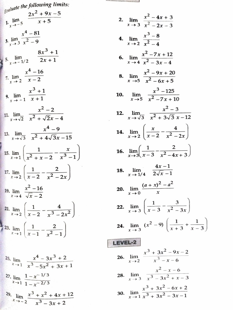 Limits (Basics) | PDF