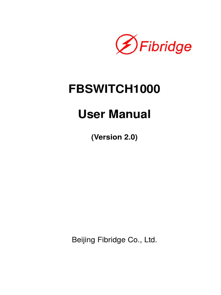 FBSWITCH1000 User Manual: (Version 2.0) | PDF | Network Switch | Ethernet