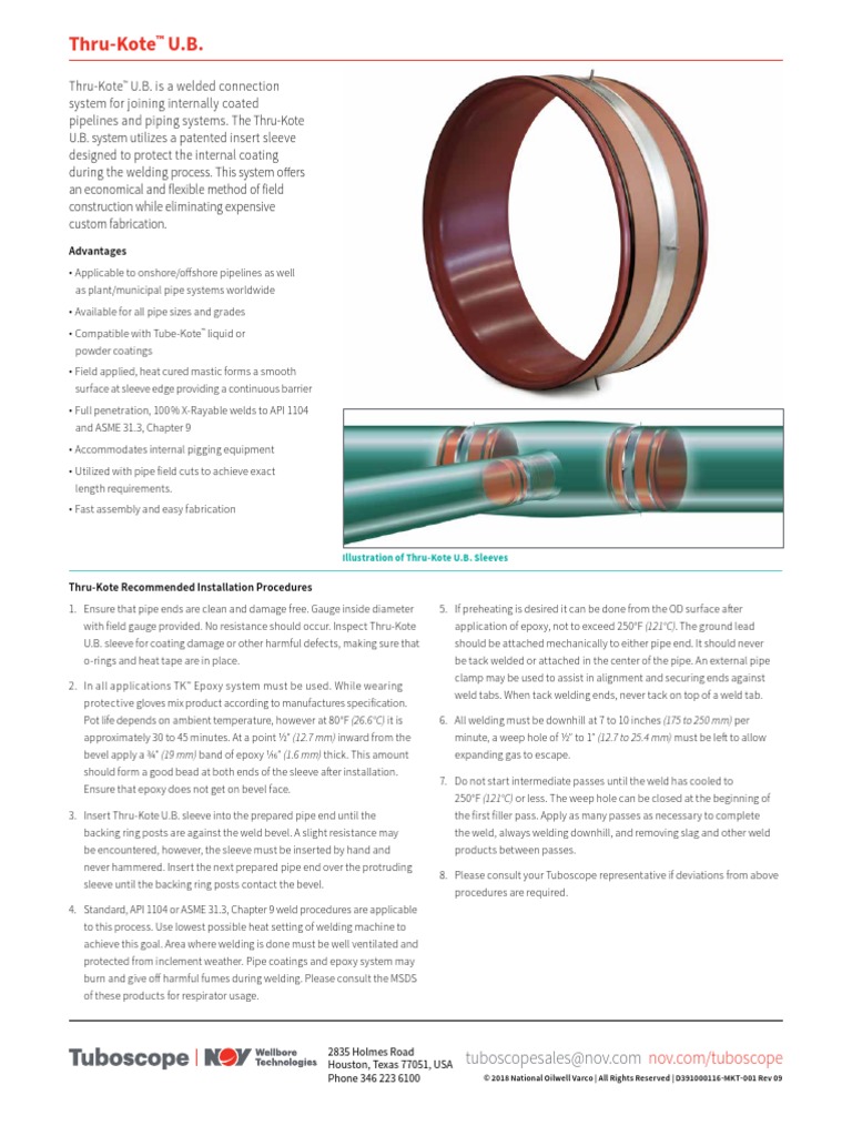ThruKote UB Flyer | PDF | Pipe (Fluid Conveyance) | Construction