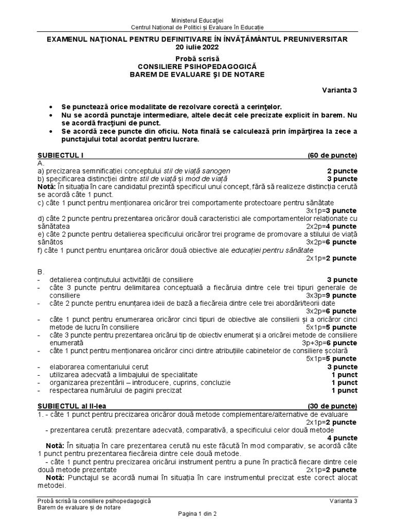 Def 019 Consil Psiho P 2022 Bar 03 LRO | PDF