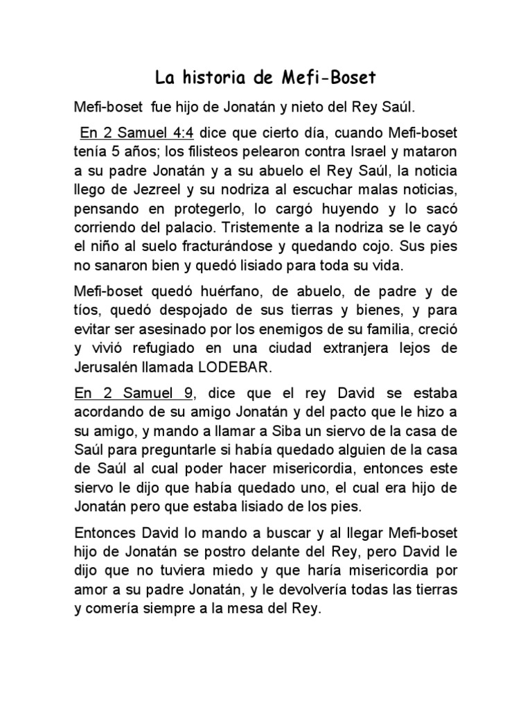 La Historia de Mefiboset | PDF