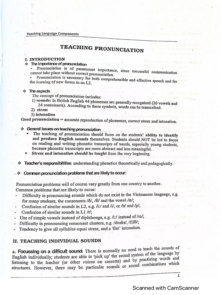 Teaching Pronunciation and Vocabulary | PDF