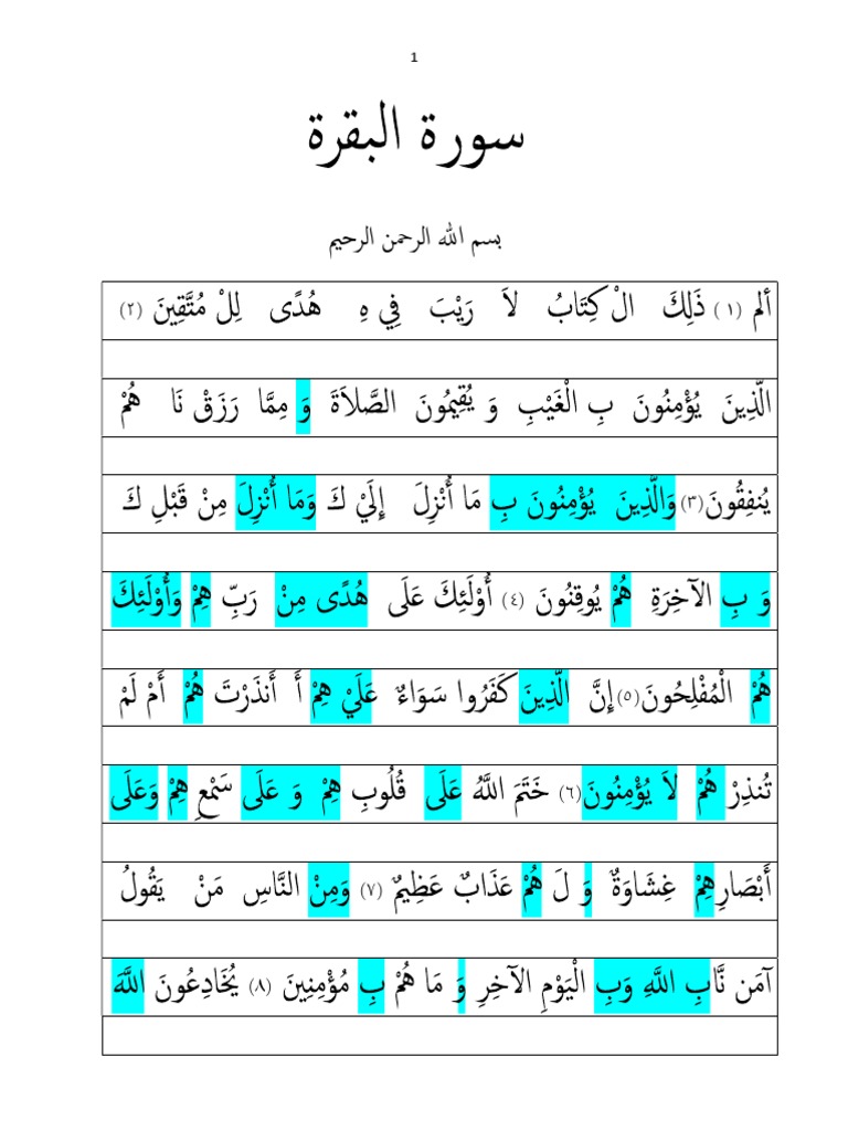 Surah Baqarah Full | PDF