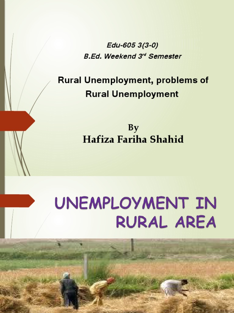 Unemplyment in Rural Areas | PDF | Agriculture | Unemployment