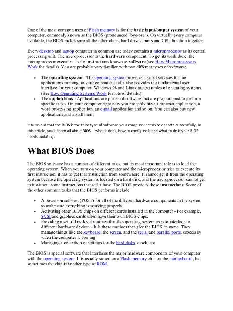 Basic Bios | PDF | Games & Activities | Computers