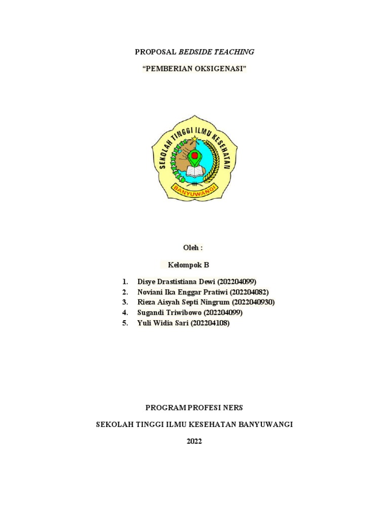 Proposal BST Oksigenasi Iccu | PDF