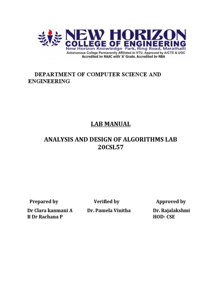 Algorithm Lab Manual Pdf Algorithms And Data Structures Mathematical Concepts 