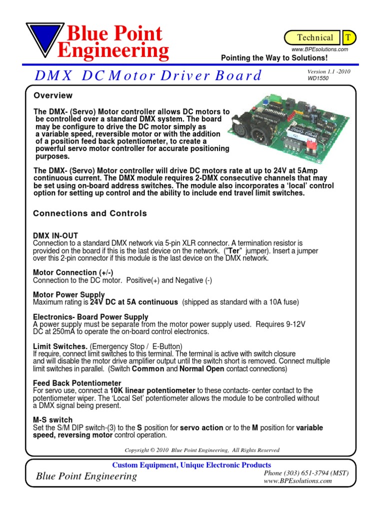DMX DC Motor Controller | PDF | Servomechanism | Usb