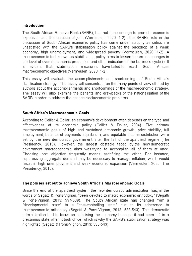Sa Economy 4 Pdf Inflation Macroeconomics
