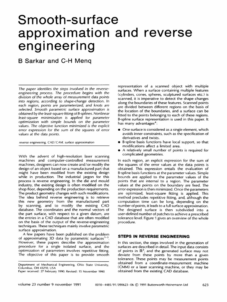 Smooth Surface Approximation And Reverse Engineering Download Free