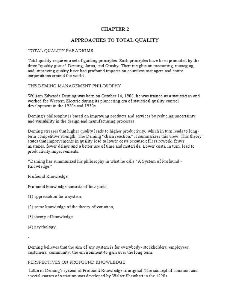 Chapter 2 TQM | PDF | Iso 9000 | Quality Management System