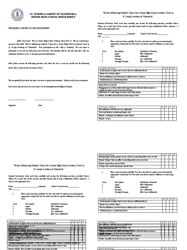 Factors Questionnaire | PDF | Choice | Decision Making