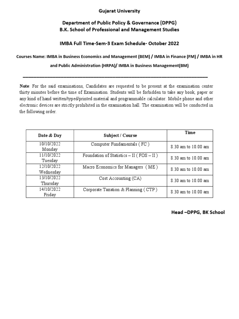 DPPG IMBA SEM 3 MID SEM EXAM | PDF