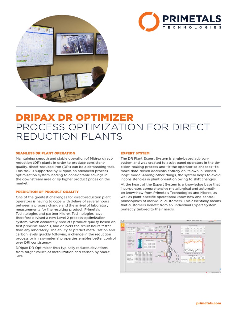 Dripax - Process Optimization For Direct Reduction Plants | PDF | System | Program Optimization
