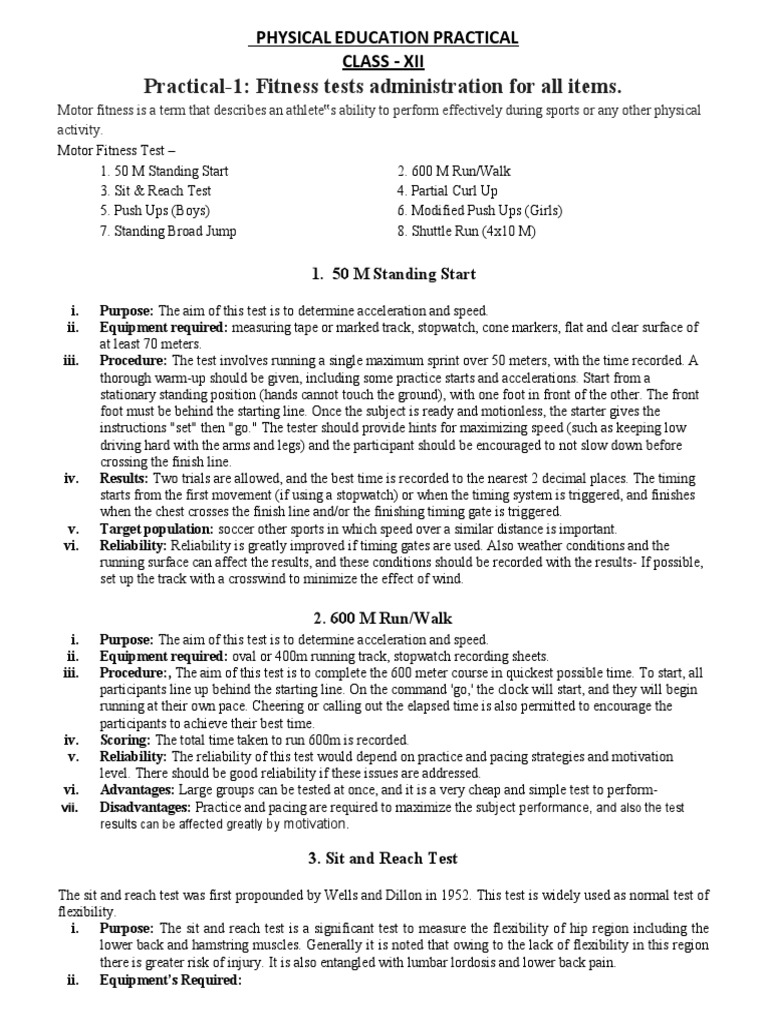 Fitness Test Administration Guide | PDF | Asana | Physical Fitness