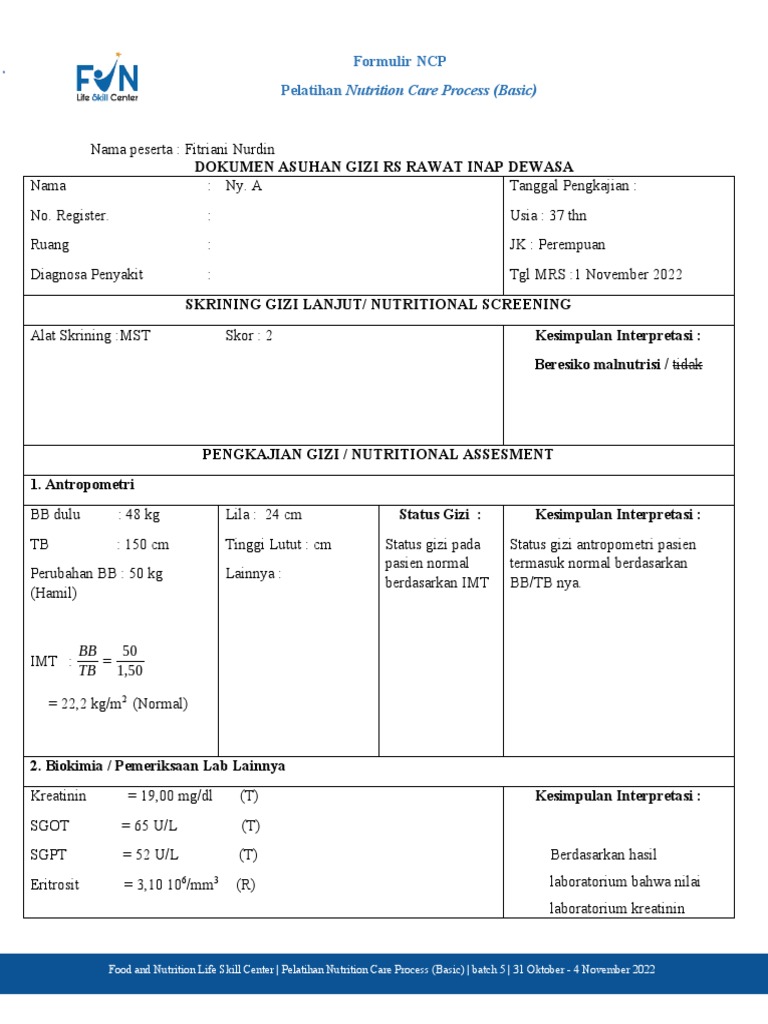 Formulir NCP - FNLC | PDF