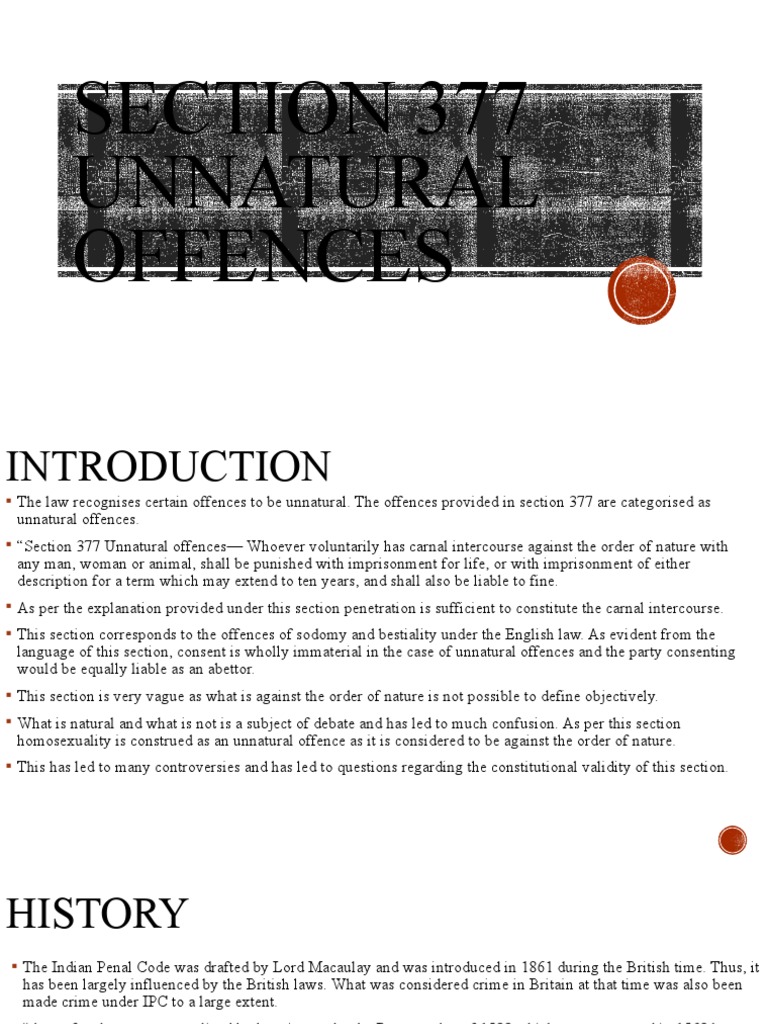 Section 377 Unnatural Offences | PDF | Sexuality | Justice