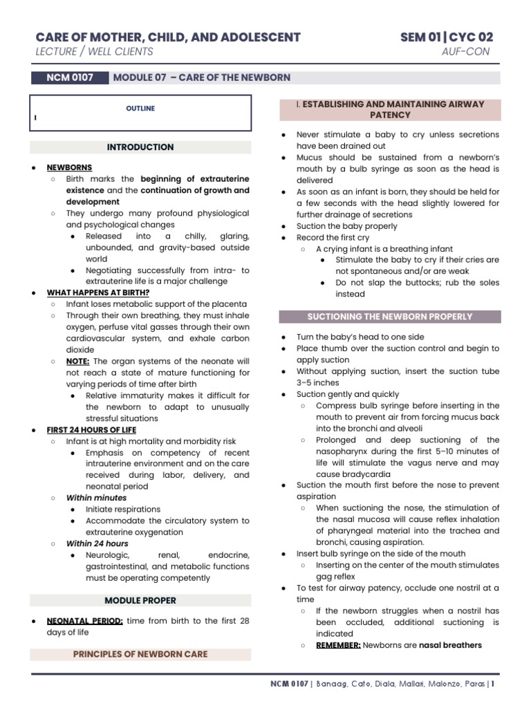 Newborn Care Essentials Guide | PDF | Heat Transfer | Skull