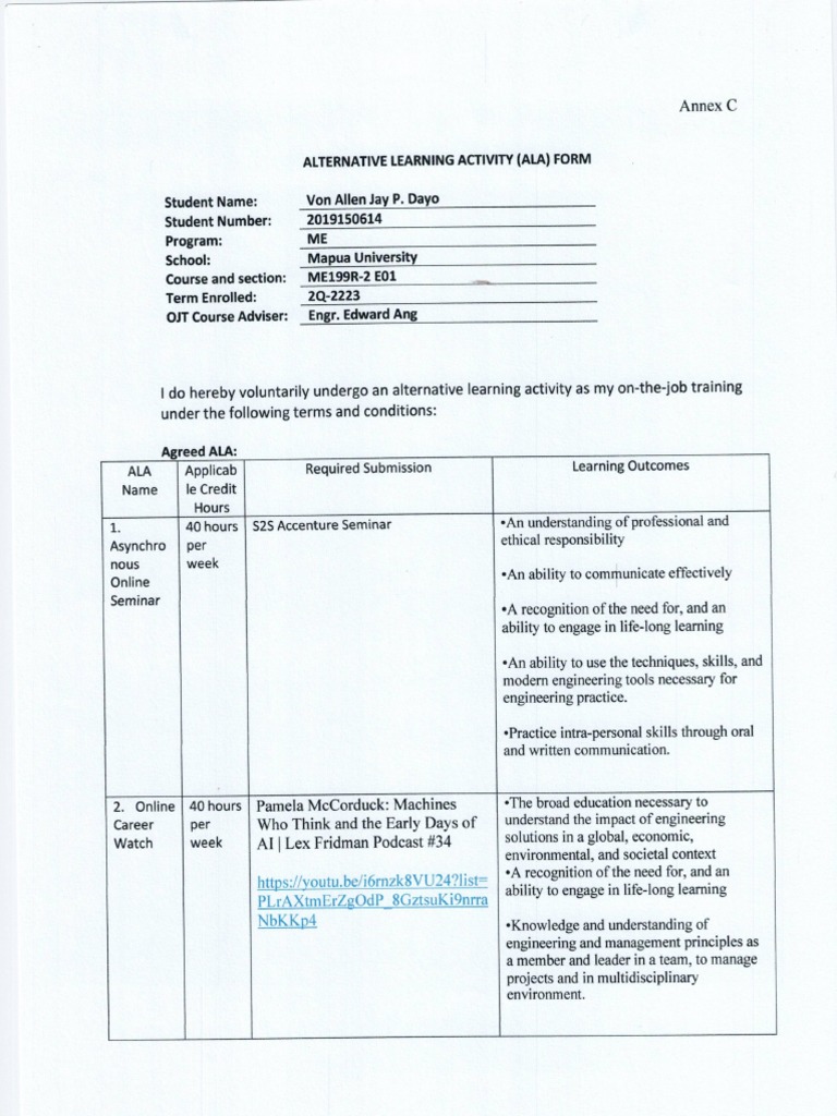 ALA VonAllenJayP - Dayo | PDF