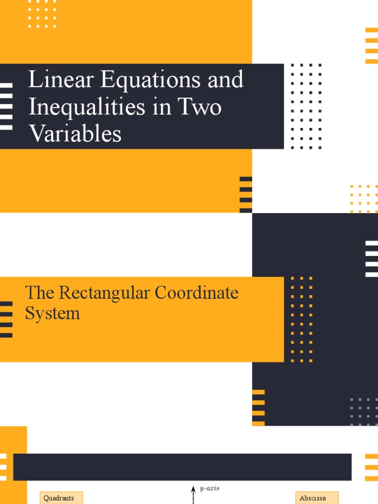 Linear Equation and Inequalities in Two Variables | PDF | Line ...