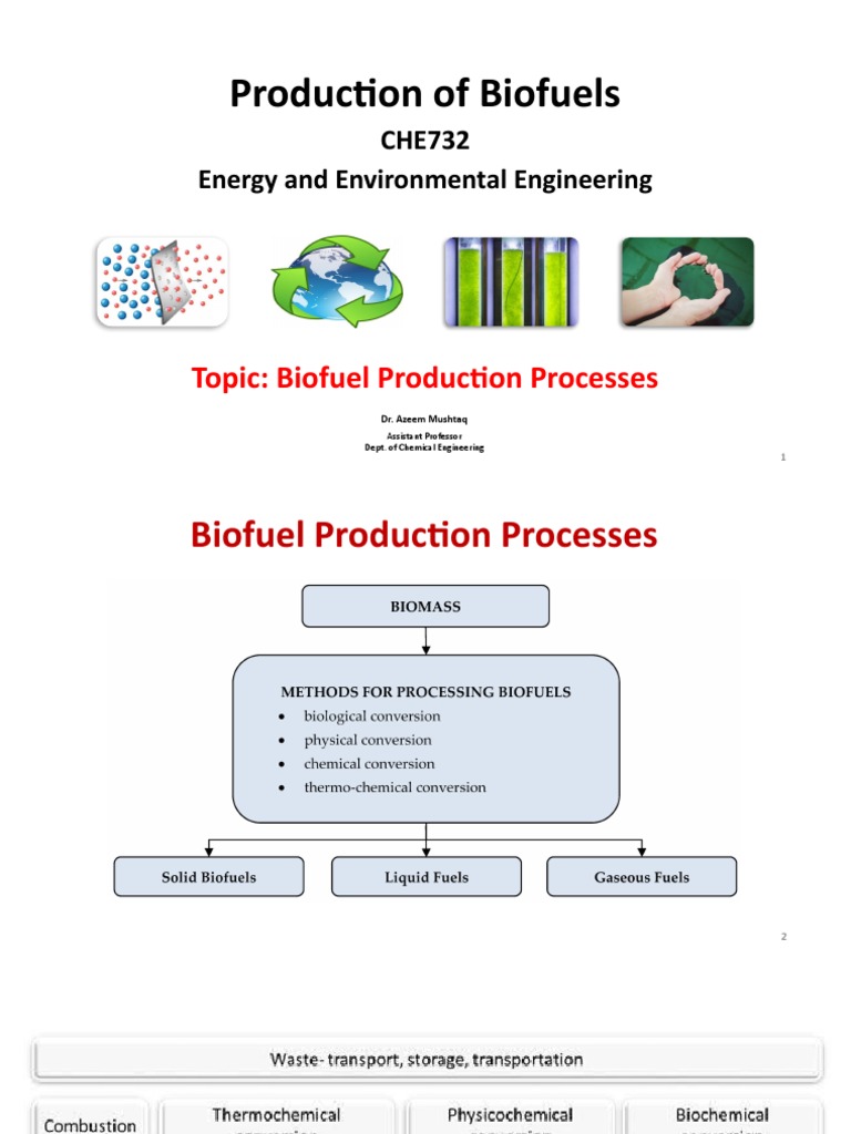 Lecture Biofuels Production Processes Pdf Biofuel Ethanol