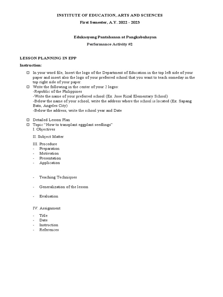 EPP Performance Activity 2 | PDF | Electrical Connector | Manufactured Goods