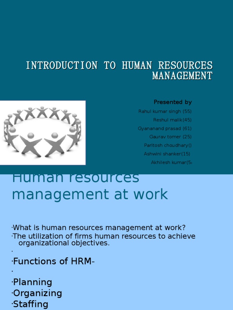 Introduction To Human Resources Management | PDF | Human Resource ...
