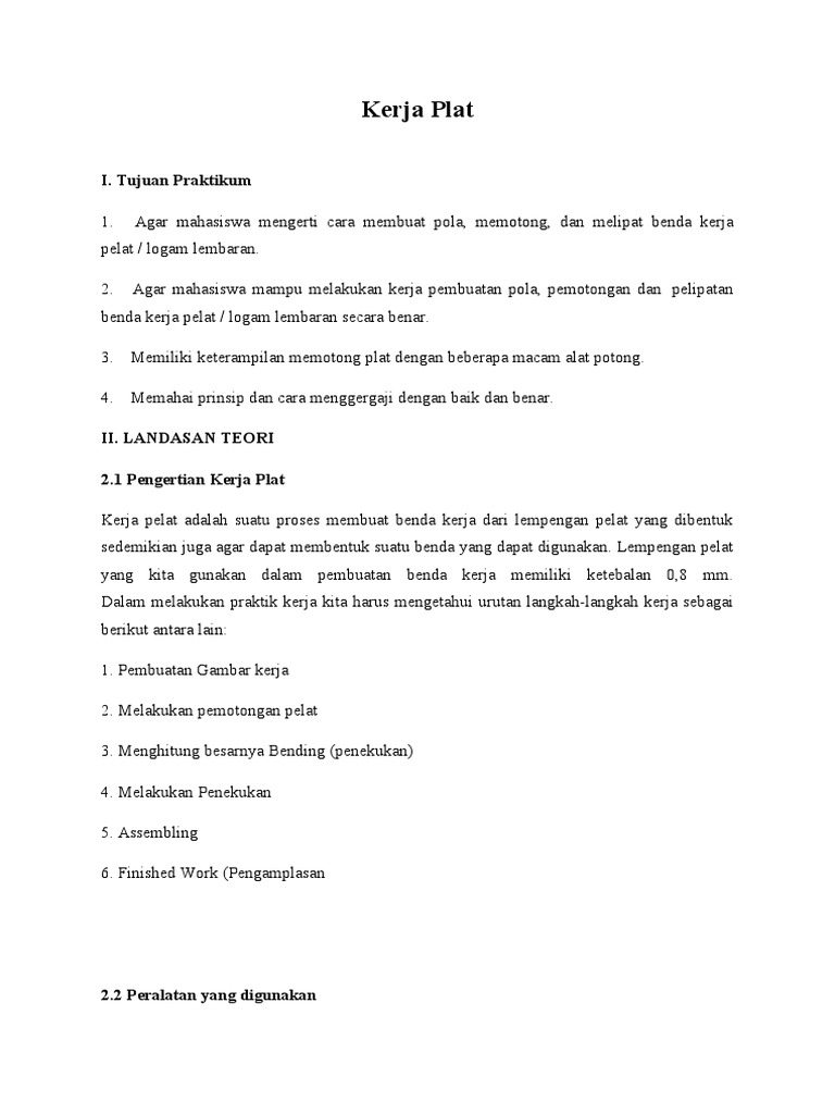 Kerja Plat | PDF