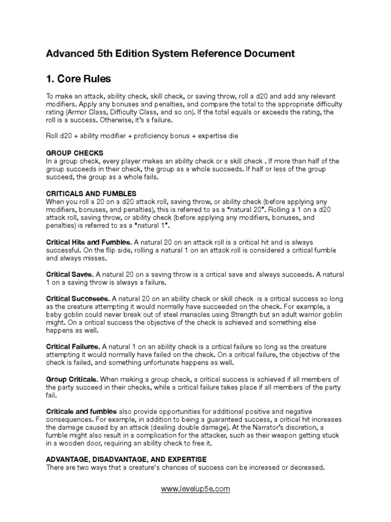 A5e SRD 1 Core Rules | PDF | D20 System | Dice