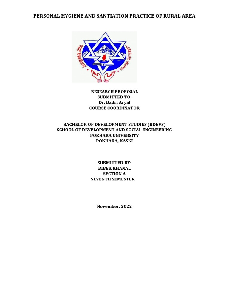 Rural Personal Hygiene and Sanitation Study | PDF | Hygiene | Sanitation