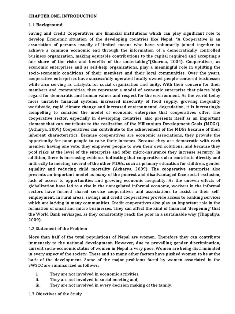 Research Proposal of Role of Cooperatives On Women Empowerment | PDF | Cooperative | Empowerment