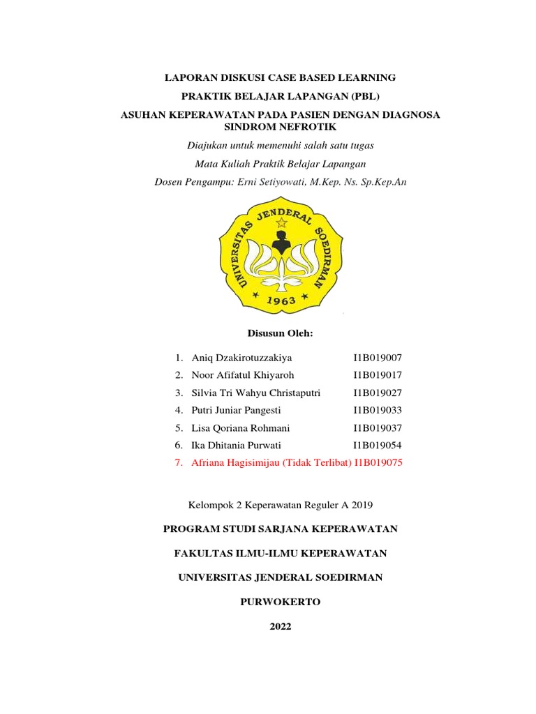 Laporan Hasil Case Based Learning Kelompok 2 Sindrom Nefrotik | PDF
