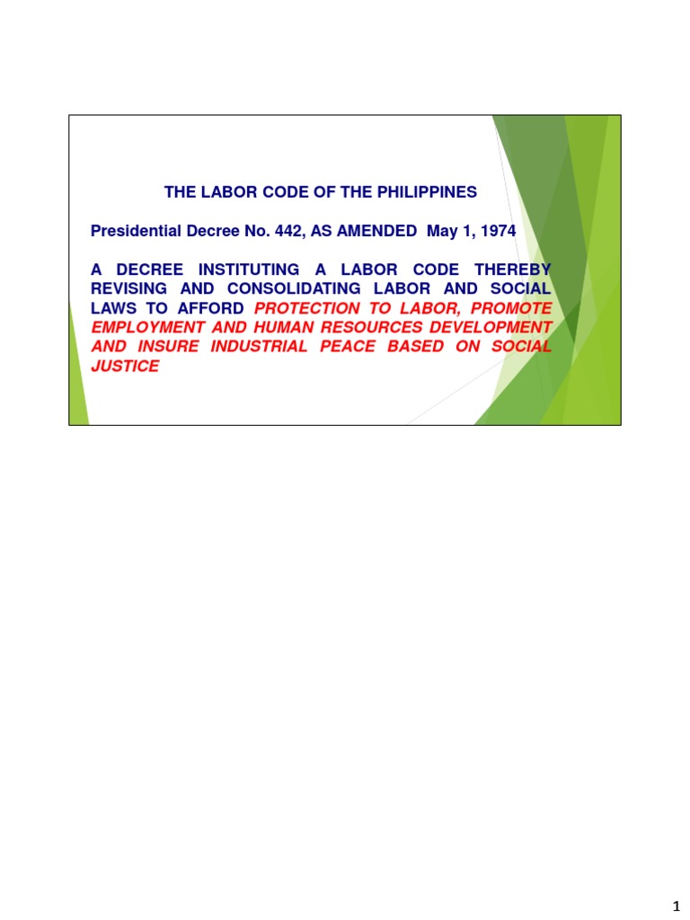 Labor Code of The Philippines Seminar PowerPoint | Download Free PDF ...