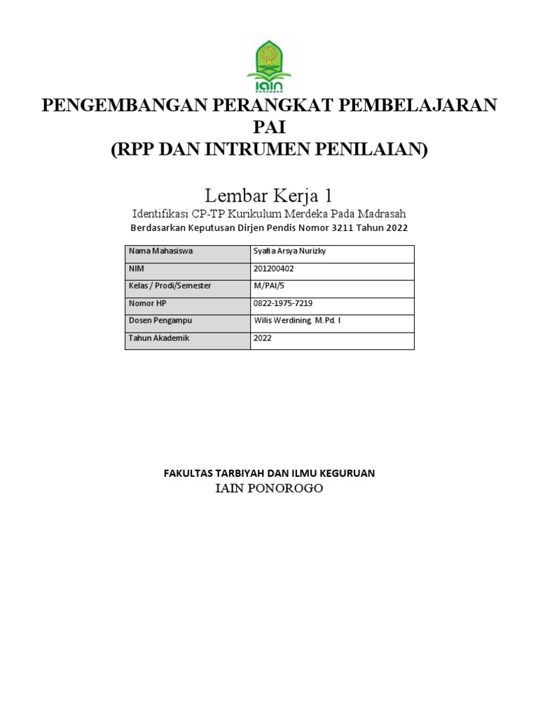 LK-1 - Identifikasi CP Dan TP | PDF