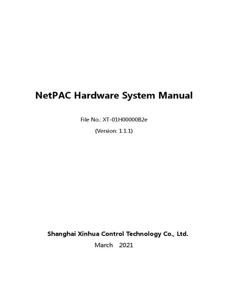 NetPAC Hardware System Manual (XT-01H02600B2e) V1.1.1 | PDF | Computer ...