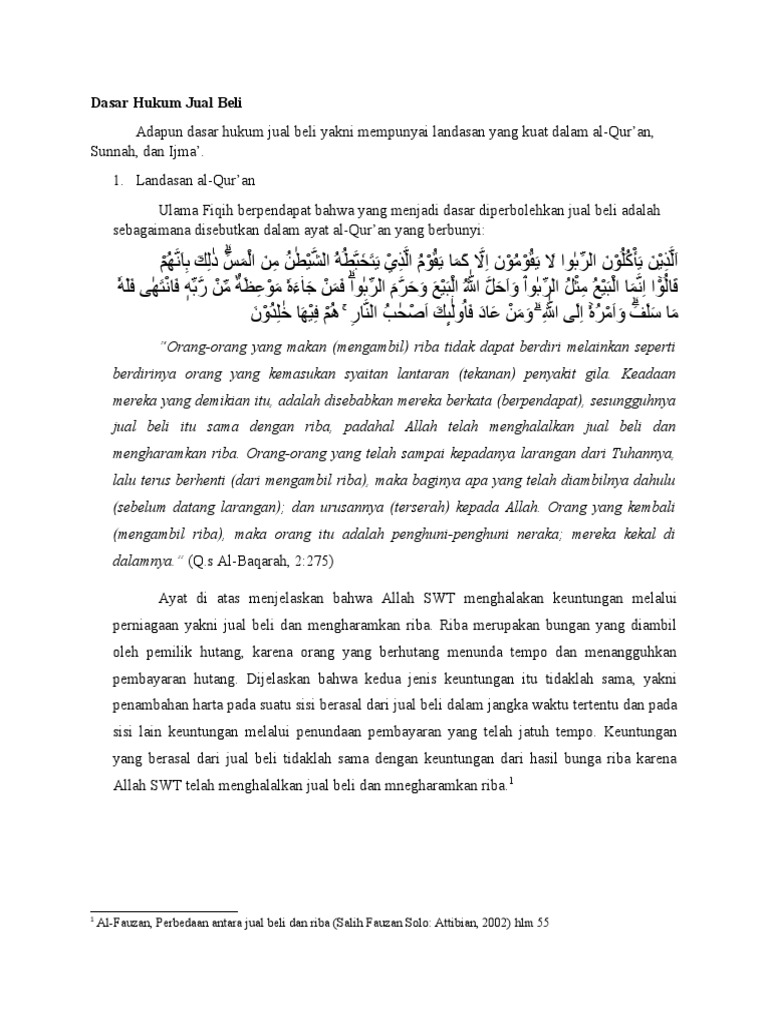 Dasar Hukum Jual Beli | PDF